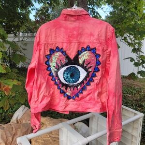 Faded Glory | Jackets & Coats | Upcycled Evil Eye Denim Jacket | Poshmark